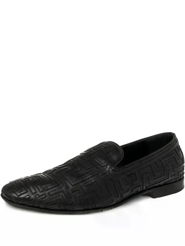 Versace Leather Slip-on Loafers