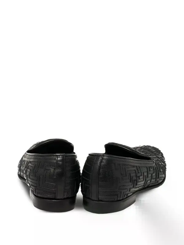 Versace Leather Slip-on Loafers