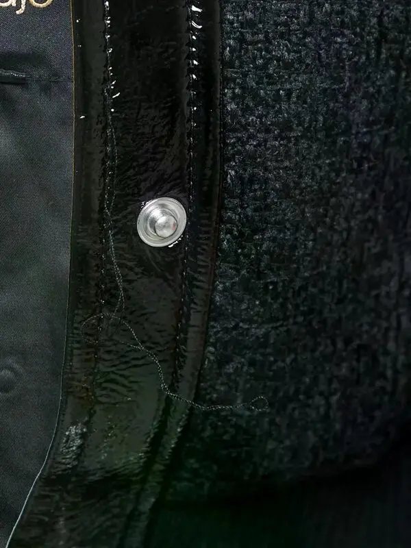 Maje Textured Tweed And Patent Leather Jacket