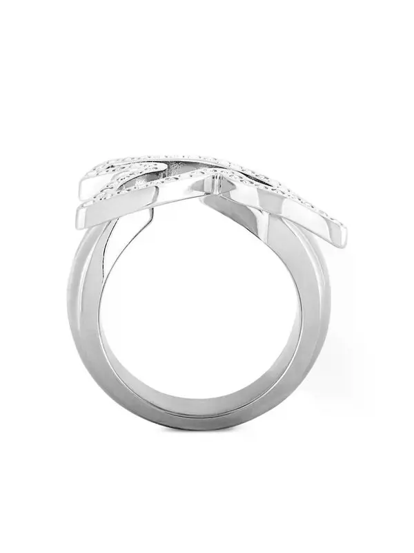 SWATCH Crystal Embellished Stainless Steel Ring - Silver