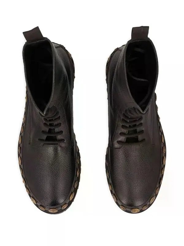 Moschino Studded Leather Combat Boots