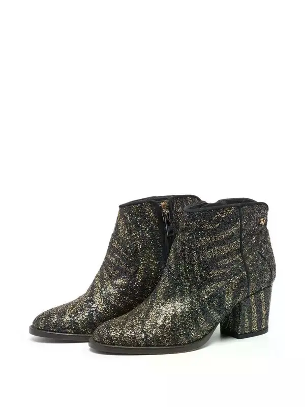 Zadig&Voltaire Glitter Embellished Block Heel Ankle Boots