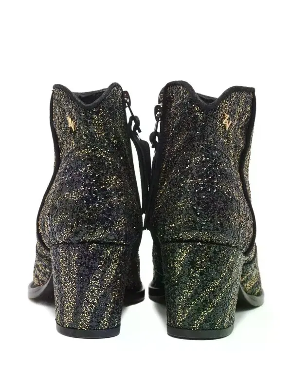Zadig&Voltaire Glitter Embellished Block Heel Ankle Boots