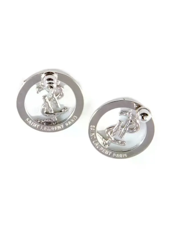 Saint Laurent 2000s Logo-detail Round Earrings