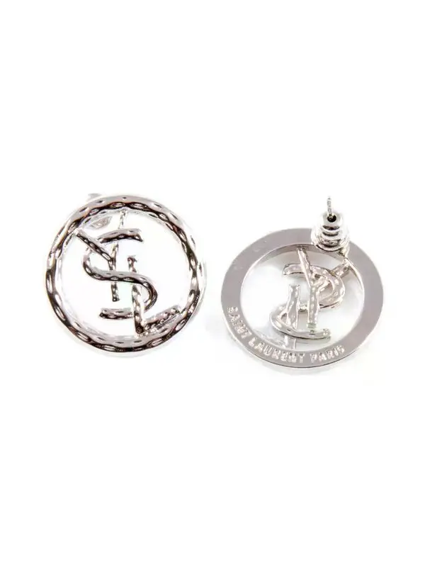 Saint Laurent 2000s Logo-detail Round Earrings