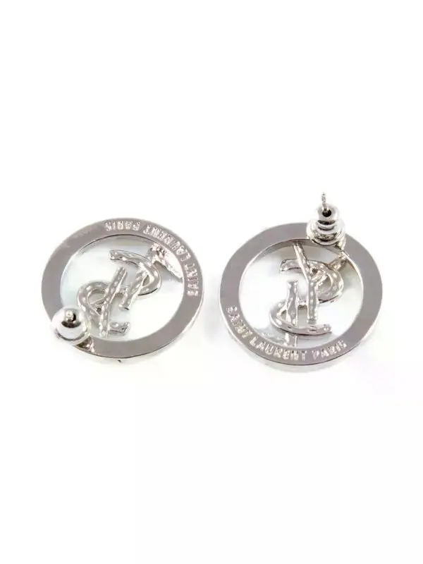 Saint Laurent 2000s Logo-detail Round Earrings