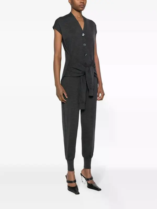 JEAN PAUL GAULTIER 1990s Belted Virgin Wool Jumpsuit - Grey