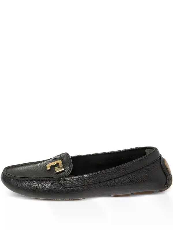 Tory Burch Leather Loafers With Gold Tone Logo Hardware