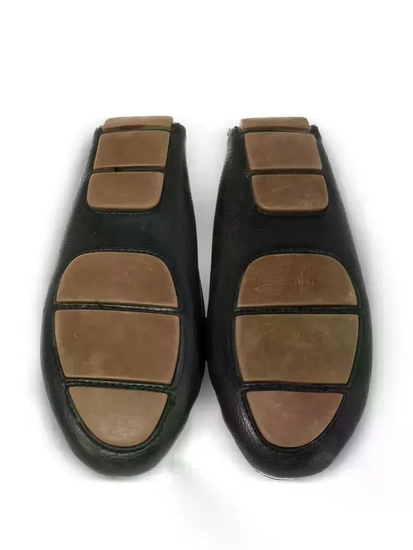 Tory Burch Leather Loafers With Gold Tone Logo Hardware