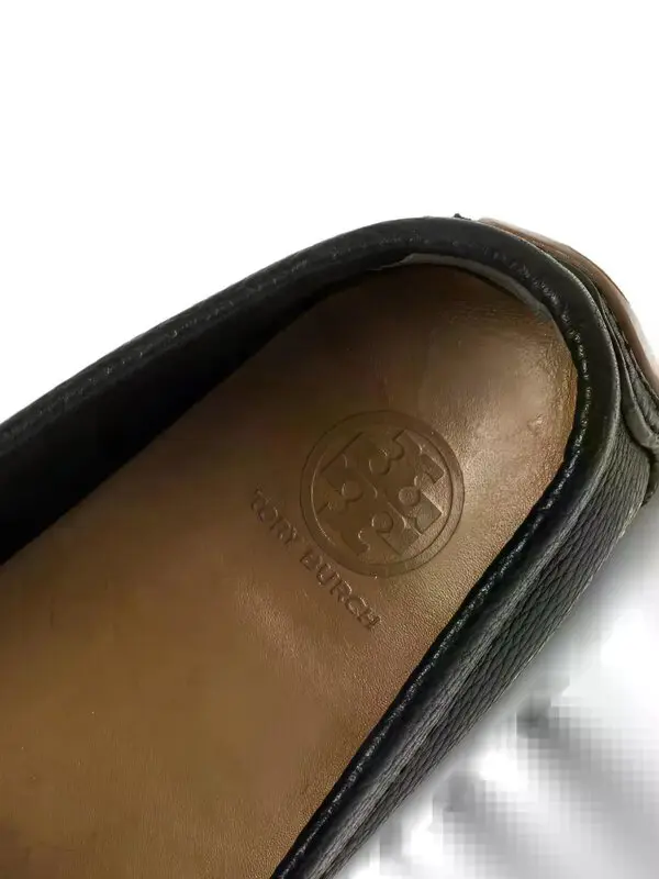 Tory Burch Leather Loafers With Gold Tone Logo Hardware