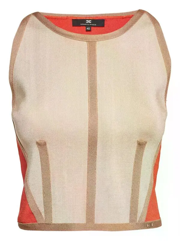 Elisabetta Franchi Ribbed-knit Crop Top - Neutrals
