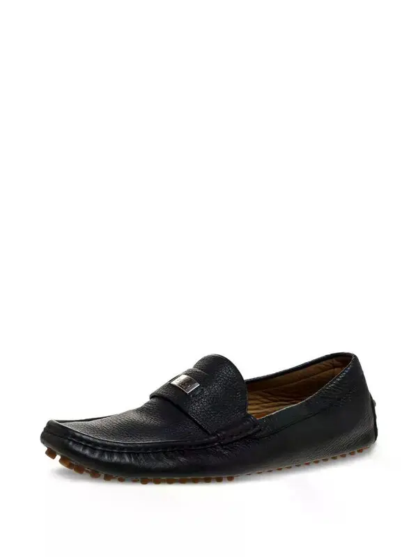 Gucci Leather Loafers With Silver-tone Logo Plaque