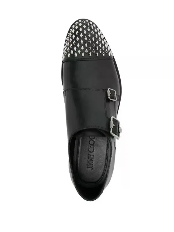 JIMMY CHOO Finnion Monk Shoes With Stud Detailing