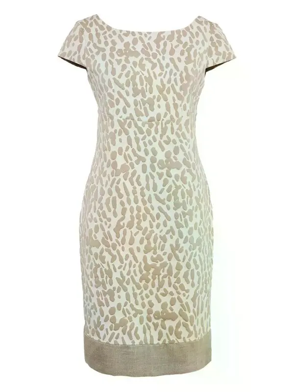 Max Mara Cap-sleeve Abstract Pattern Mini Dress
