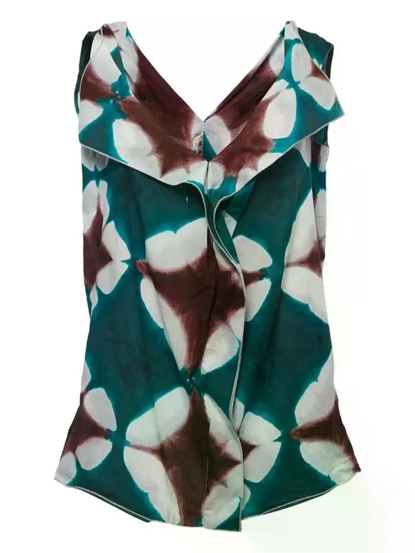 Marni Sleeveless Graphic Print V-neck Top