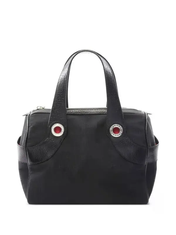BVLGARI Logomania Canvas Shoulder Bag - Black