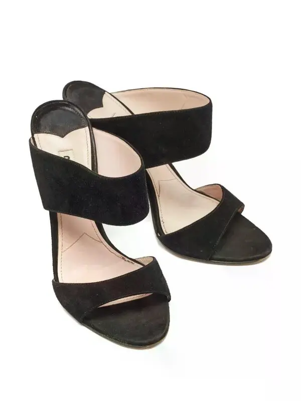 Miu Miu Suede Open Toe High Heel Sandals