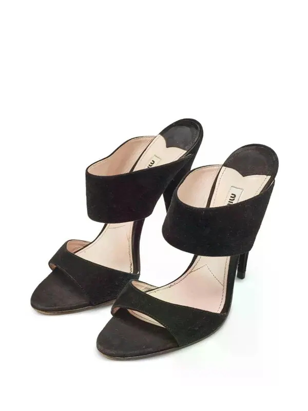 Miu Miu Suede Open Toe High Heel Sandals