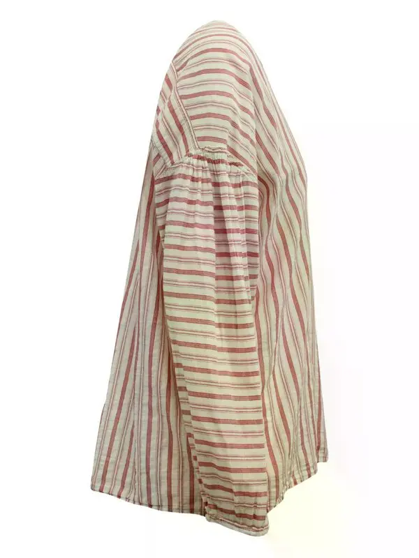 Vince Striped V-neck Drop-shoulder Blouse