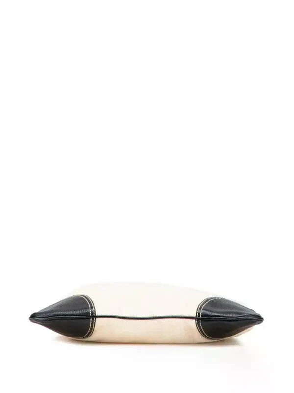 Prada Vitello Trimmed Canvas Canapa Tote Bag