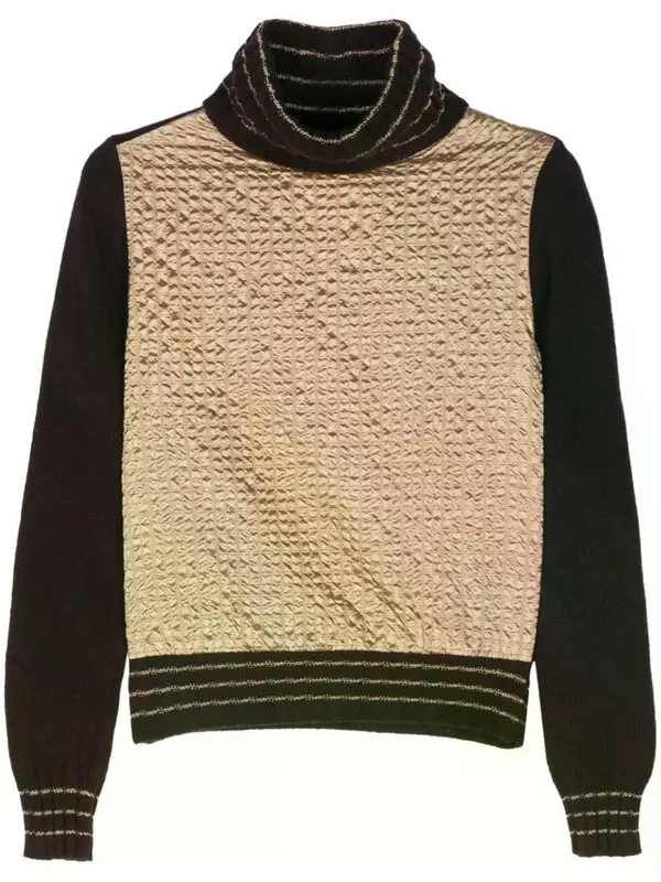 Versace 2000s Logo-patch Roll Neck Sweater