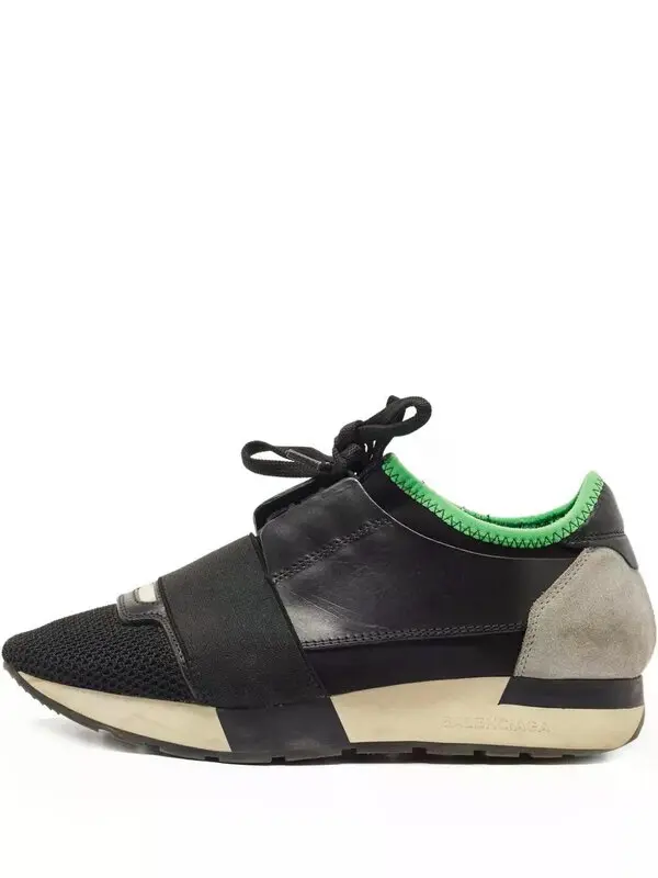 Balenciaga Panelled Lace-up Sneakers - Black
