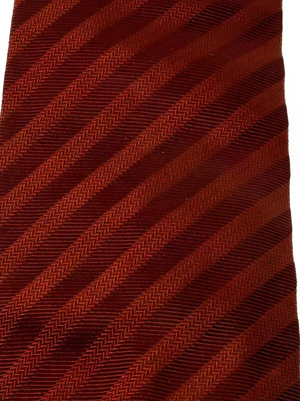Ermenegildo Zegna Chevron Stripe Silk Neck Tie - Red