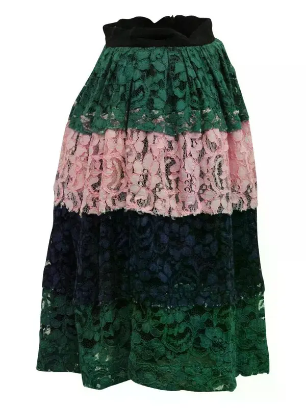 MSGM Striped Lace Mini Skirt