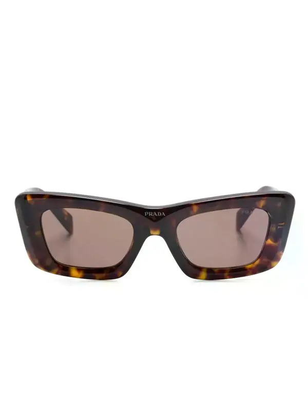 Prada Triangle-logo Sunglasses - Brown