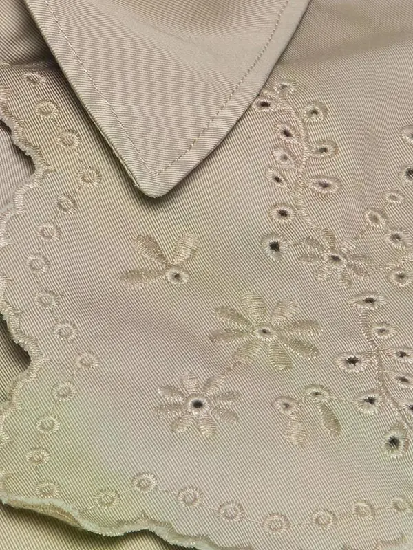 Valentino Garavani Double-breasted Cotton Coat With Broderie Anglaise