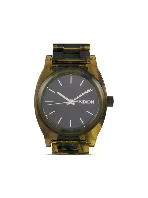 Nixon Time Teller Watch With Dial And Olive Case - Black