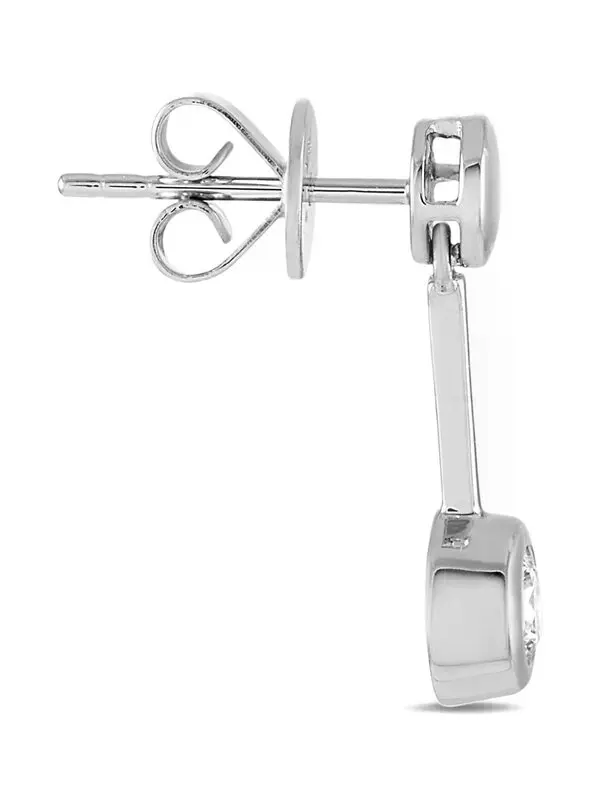 LB EXCLUSIVE 14k White Gold Diamond Drop Earrings