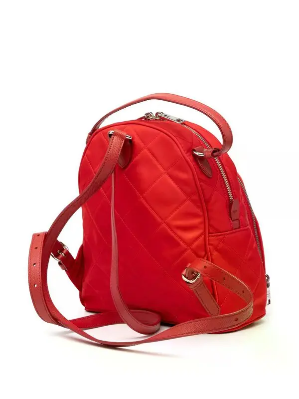 Prada Quilted Nylon Backpack - Red