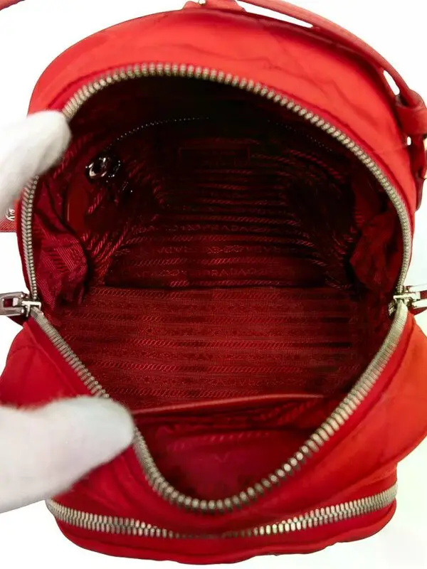 Prada Quilted Nylon Backpack - Red