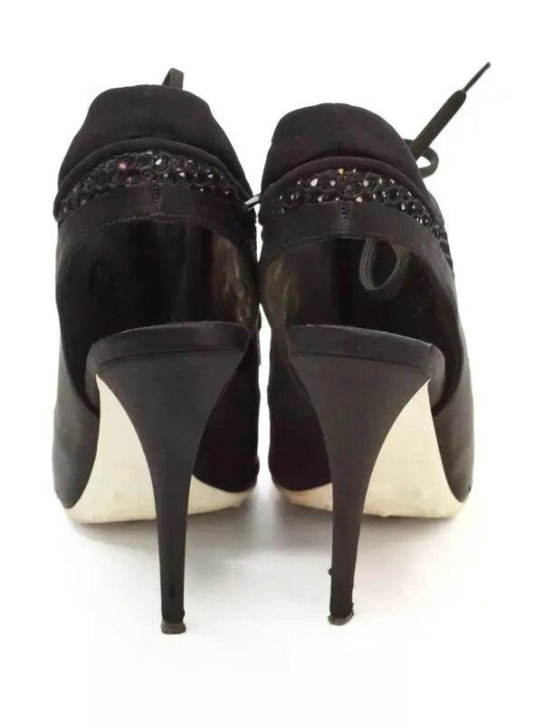 Miu Miu 105mm Open-toe Mesh & Lace-up Heeled Sandals