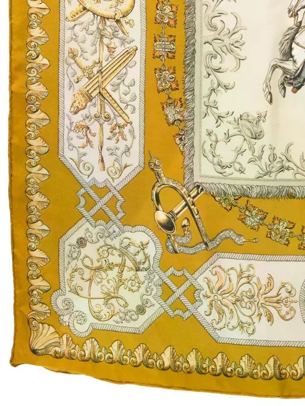 Hermès 1963 Ludovicus Magnus F.de La Perriere Silk Scarf - Yellow