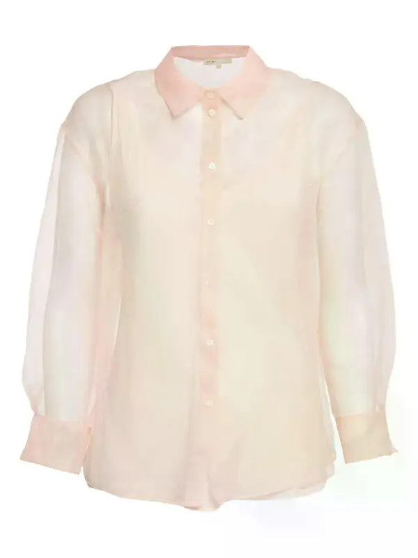 Maje Organza Semi-sheer Shirt - Orange