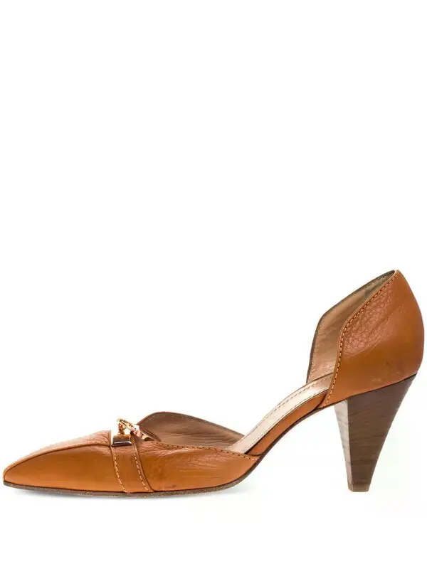 Casadei Leather Padlock Pumps