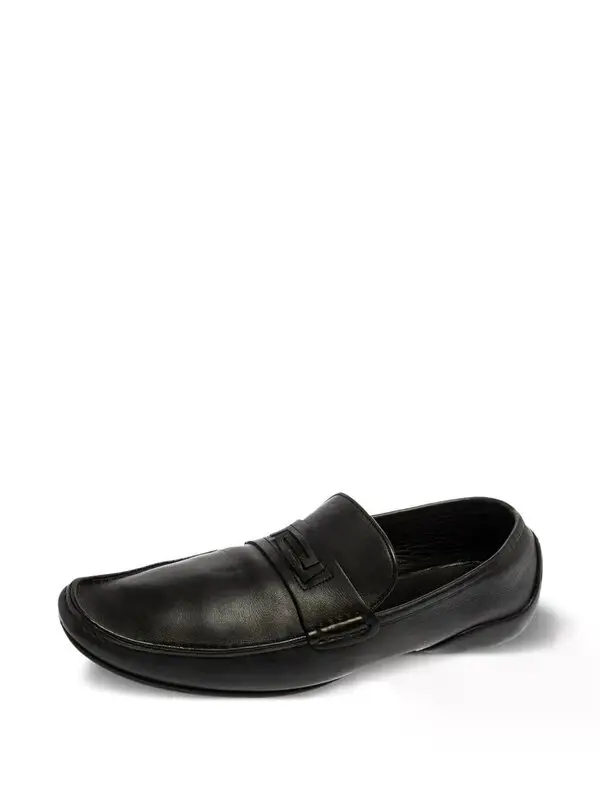 Versace Calf Leather Greca Detail Loafers