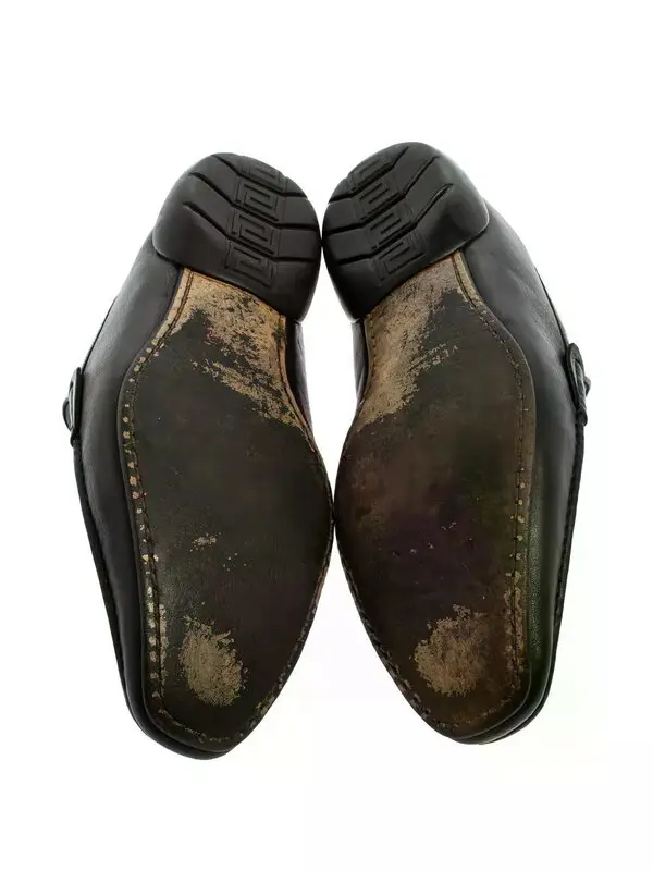 Versace Calf Leather Greca Detail Loafers