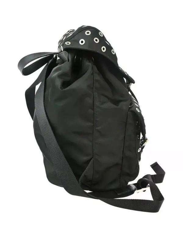 Prada Metal Eyelet Embellished Backpack