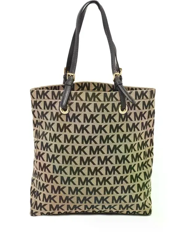 Michael Kors Monogram Canvas Tote Bag - Black