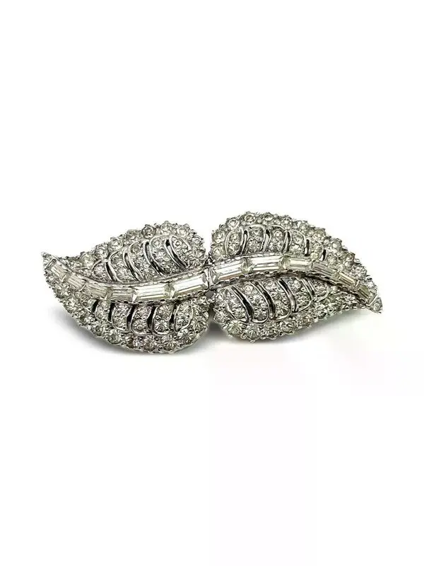 JENNIFER GIBSON JEWELLERY 1940s Leaf Dress Clip - Silver