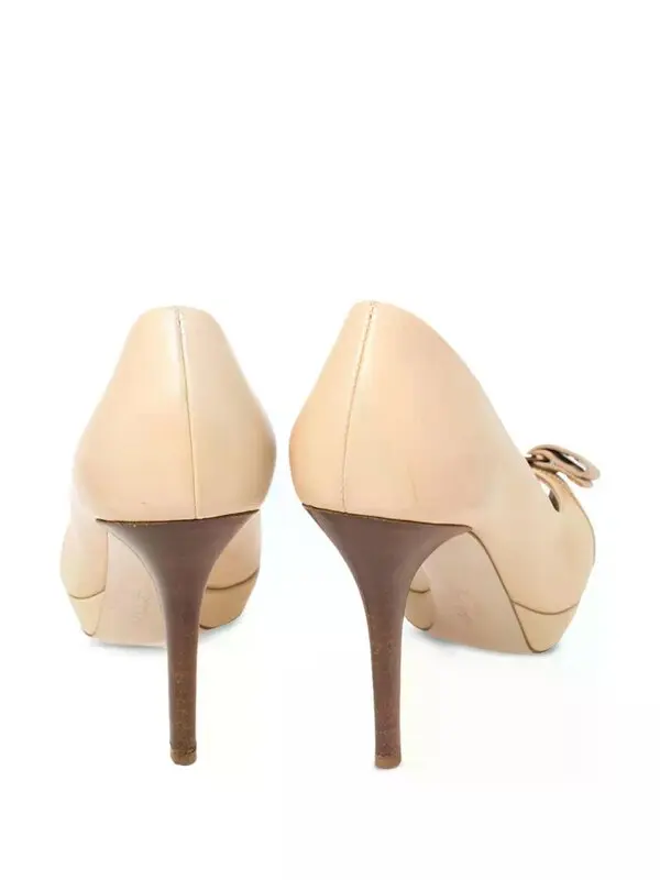 FERRAGAMO 95mm Vara Peep-toe Pumps - Neutrals