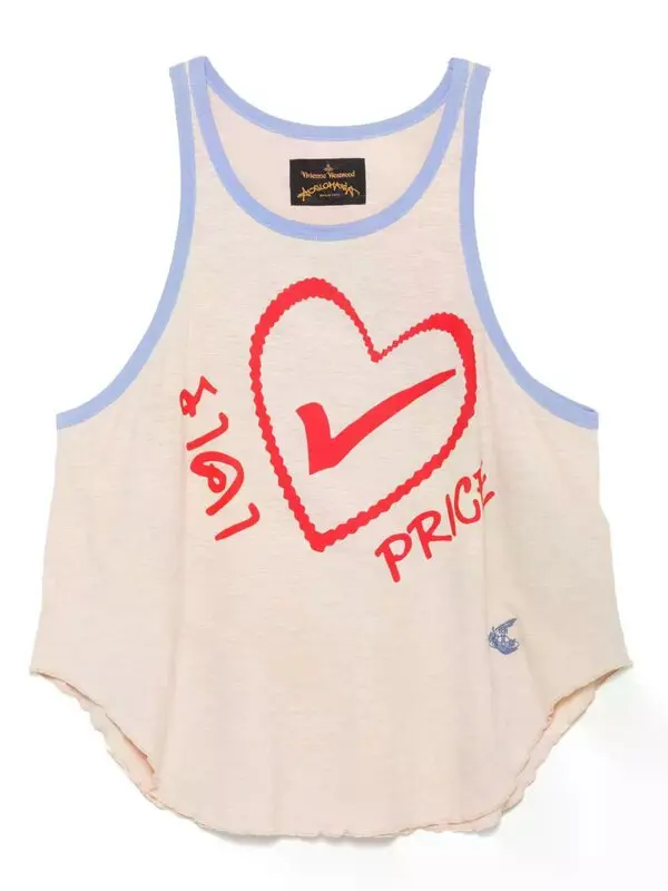 VIVIENNE WESTWOOD Heart Print Tank Top - Neutrals