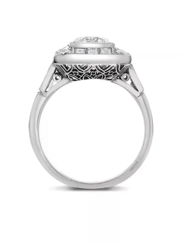 PRAGNELL Platinum Diamond Plaque Ring