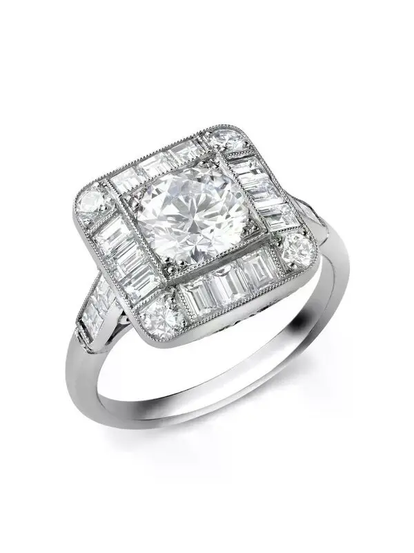 PRAGNELL Platinum Diamond Plaque Ring