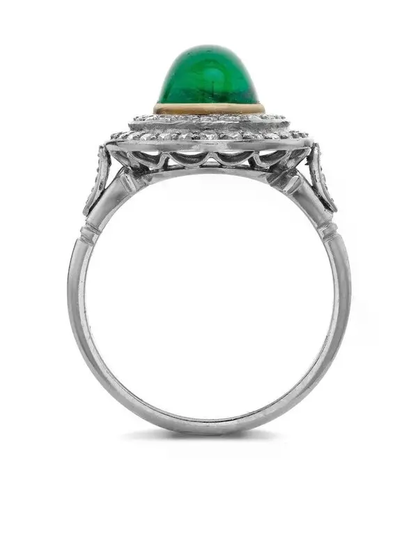 PRAGNELL 1901-1910 Platinum Emerald And Diamond Ring - Silver