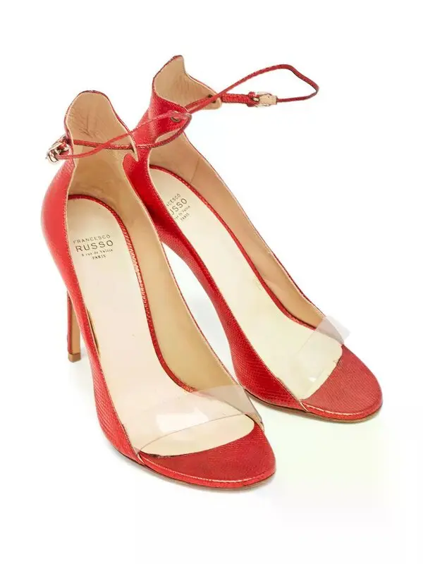 FRANCESCO RUSSO Leather Ankle Strap Pumps