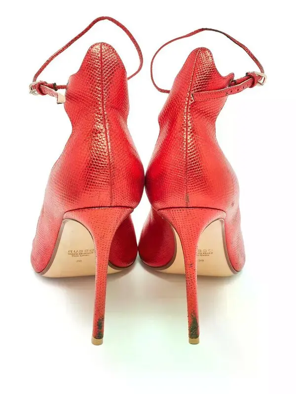 FRANCESCO RUSSO Leather Ankle Strap Pumps